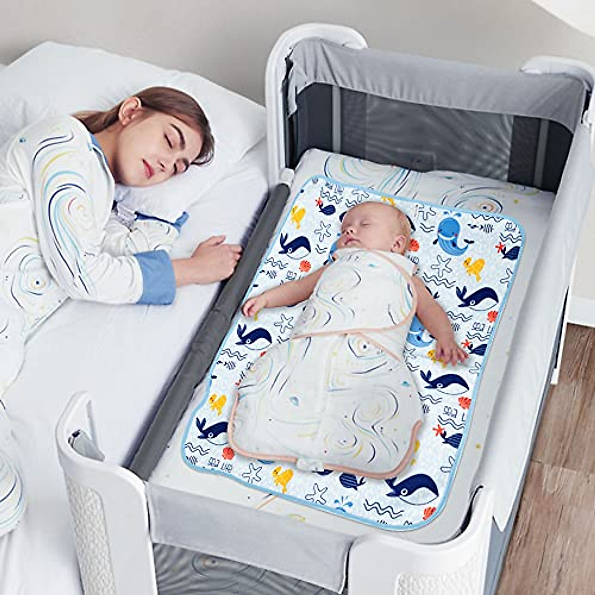 ODDA Baby Changing Mat, Portable Diaper Change Pad -19.7 X 27.6 inches Waterproof Foldable Diaper Mat, Reusable Diaper Changing Station for Travel, Home and Outdoor Extra Large Mat for Toddler(3PACK)
