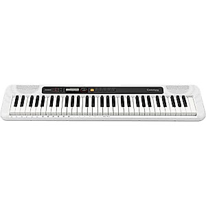 Casio CT-S200 61-Key Digital Piano Style Portable Keyboard, 48 Note Polyphony and 400 Tones, White with Headphones