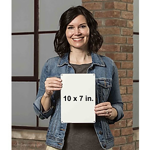 ComplianceSigns.com 8" x 3" Custom Sign with Scroll Outline, Includes Adhesive Strips, Engraved Plastic with Acrylic Core, White on Blue