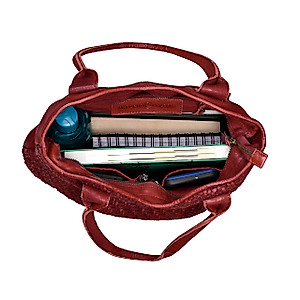 ANTONIO VALERIA Alice Red Braided Washed Leather HandBag for Women