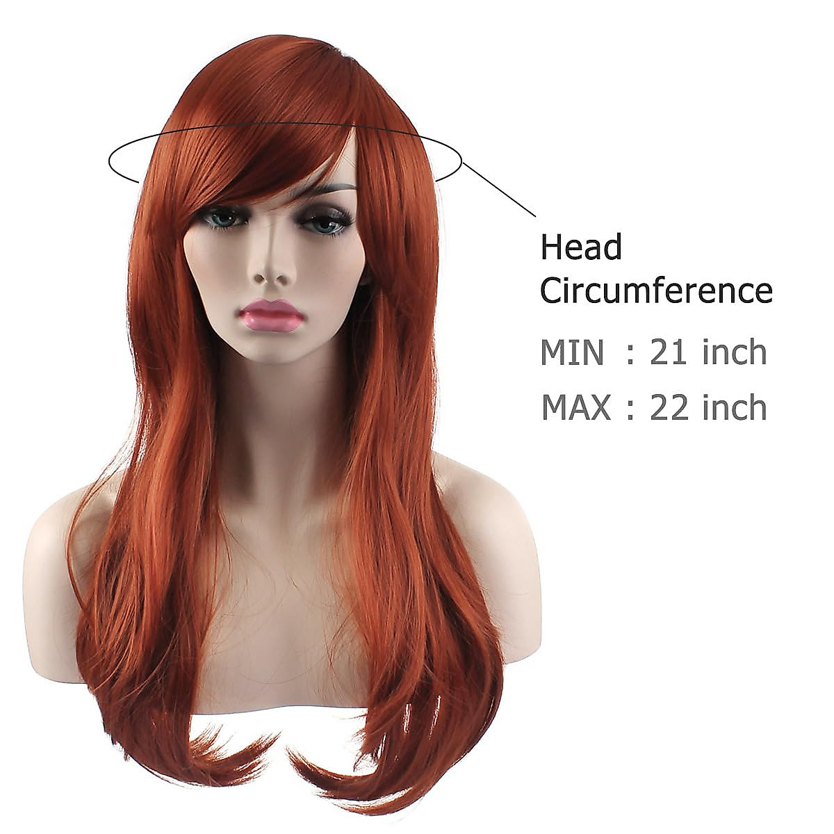 Akstore 28 inch Fashion Wigs Long Wavy Curly Hair Cosplay Wig (Brown)