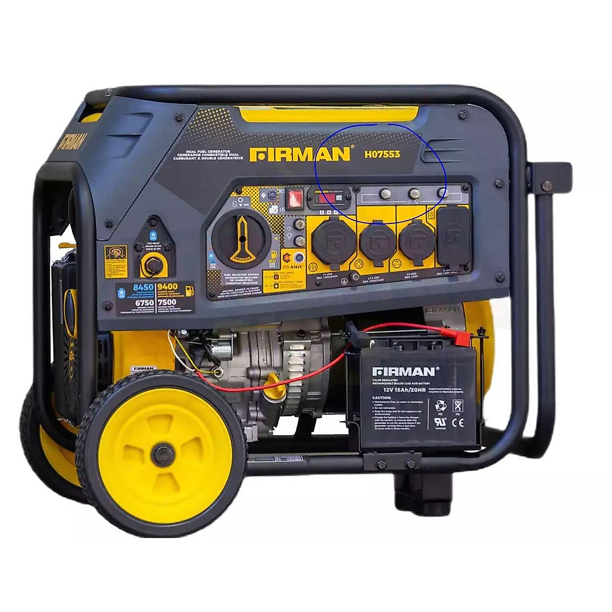 BMotorParts Geniune Carburetor for Firman H07553 7500 9400 Watts Dual Fuel Generator