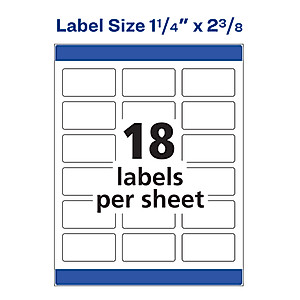 Avery Print-to-The-Edge Printable Address Labels with Sure Feed, 1-1/4" x 2-3/8", White, 450 Blank Mailing Labels (06871)