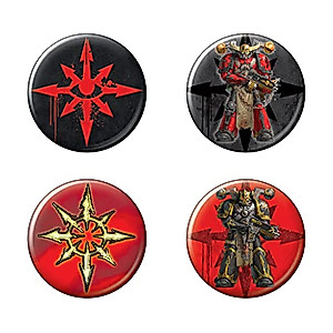Ata-Boy Warhammer 40,000 Button Set - Chaos Stars, Black Legions, Night Lords Button Set, Officially Licensed Collectible Buttons