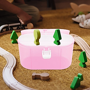 Zerodeko Box Double Layer Suitcase Desk Gadgets Suitcase for Sewing Basket Toys for Office Carrying Cases Kids Suitcase Art Bins Storage Containers Kid Toys Crafts Plastic Foldable Travel