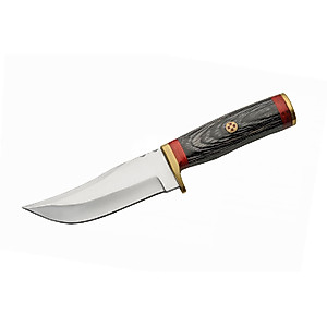 Smoked Mosaic 8.25" Hunting Knife | Stainless Steel Blade | Wood Handle