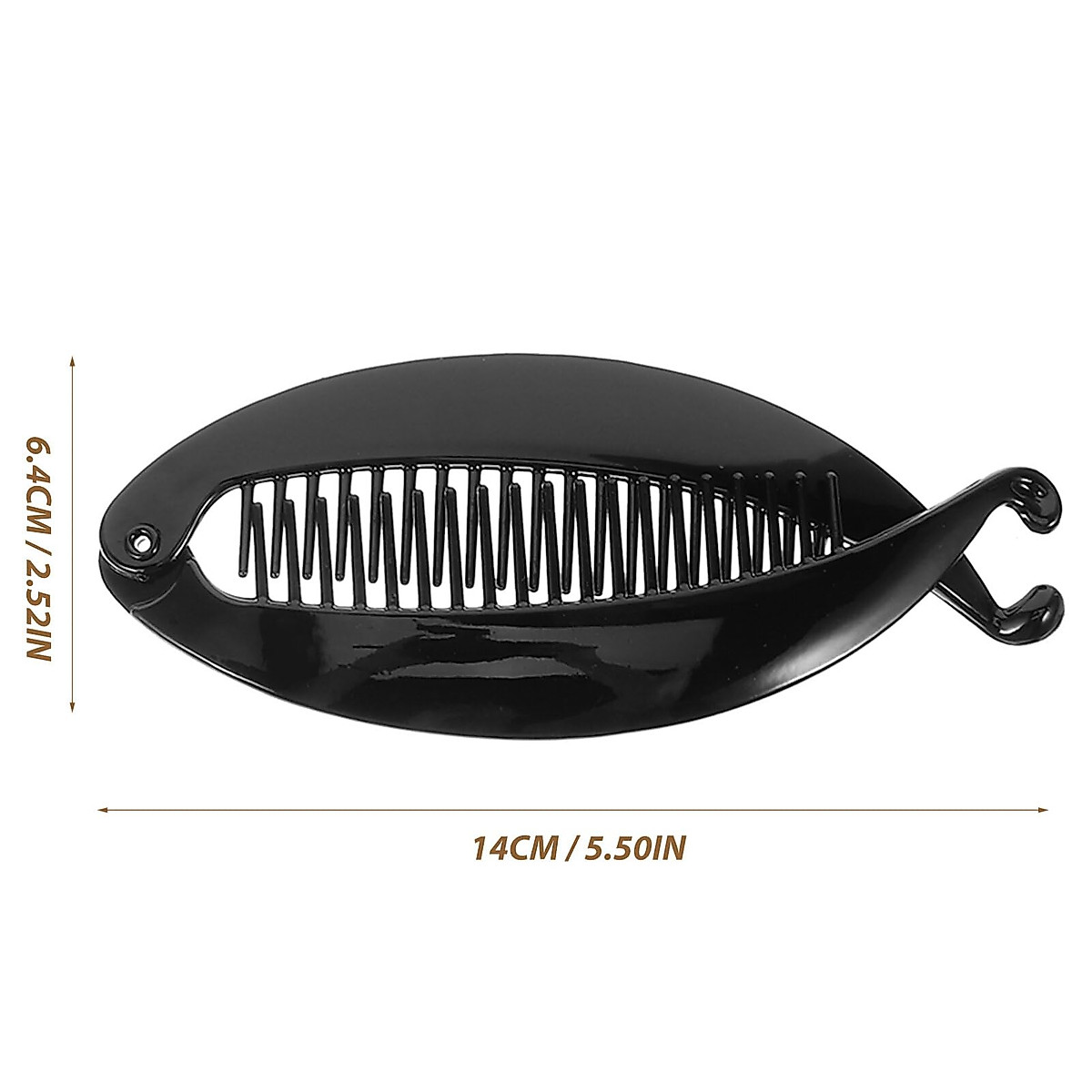 LALAFINA 6pcs French Banana Clip Hair Combs Fishtail Hair Clips Banana Hair Clip Ponytail Holder Vintage Clincher Comb Tool for Thick Fine Curly Hair, Black