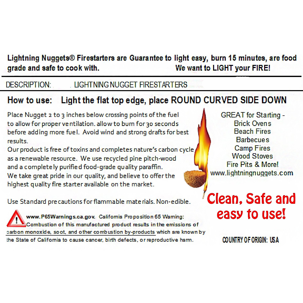 Lightning Nuggets N100SEB Super Economy Box Fire Starter , Tan Brown, 100 Count (Pack of 1)