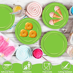 QZYL 50 PCS Disposable Plates Lime Green, 7" Bulk Paper Plates, Dessert Plates Disposable, Heavy Duty Paper Plates, Party Dinnerware for Green Party Theme Wedding Bridal Birthday Party Decorations