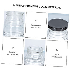 YARNOW 6pcs Honey Bottle Household Bottles Sauce Jars with Lids Kitchen Accessories Storage Bottles Mel Dispenser Portable Mel Bottles Glass Mel Bottles Salad Dressing Bottles