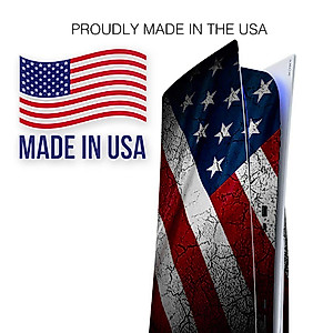 ITS A Skin Skins Compatible with Sony Playstation 5 Console Disc Edition - Protective Decal Overlay Stickers wrap Cover - American Flag Distressed Wave