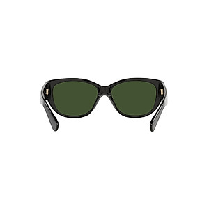 Ralph by Ralph Lauren Women's RL8193 Square Sunglasses, Shiny Black/Bottle Green, 56 mm
