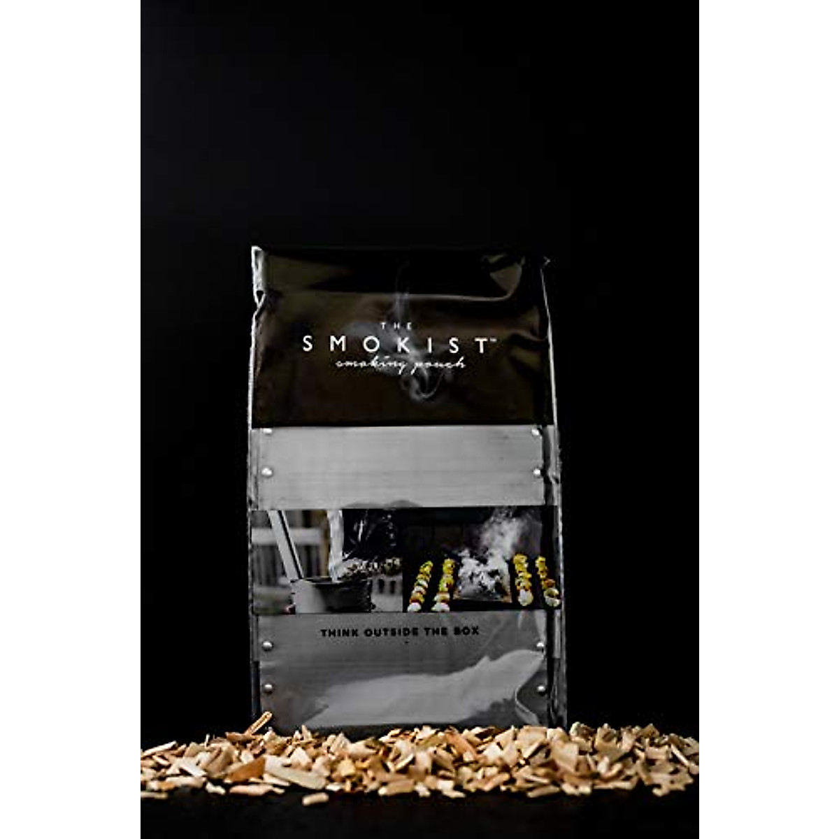The Smokist BBQ Smoking Pouch for The Grill, Stainless Steel, with Wood Smoking Chips (Mesquite Wood)