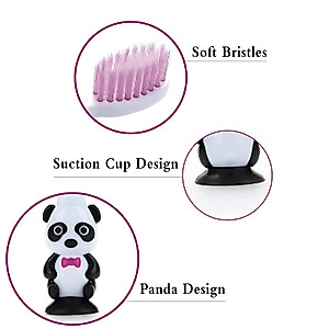 Newday Kids toothbrushes 6 Pack Set Soft Bristles with Suction Cup, Includes Travel Covers, Bear Panda toothbrushes for Kids Boys & Girls, Toddlers &Children Teeth Age 3+