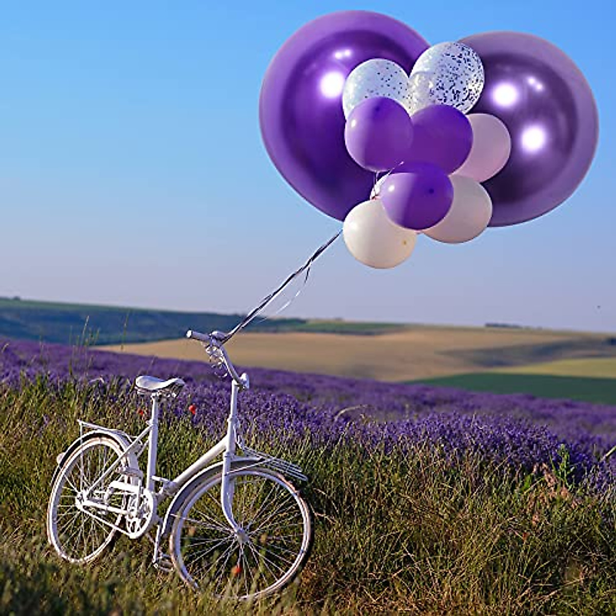 6 Pieces 36/ 18 Inch Giant Metallic Balloons Extra Large Latex Jumbo Chrome Balloons for Birthday Wedding Baby Shower Valentine's Day Party Decoration (Purple,18 Inch)