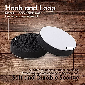 SPEEDWOX 2 Inch Hook and Loop Soft Sponge Cushion Buffer Pad 5 Pack Soft Foam Buffering Pad Sanding Sponge Hook and Loop Sponge Polishing Pad for Sanding Pad