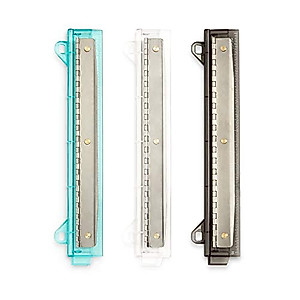 Blue Summit Supplies Set of 3 Hole Punch for Binder, Plastic Portable Ruler with Hole Puncher for Binder or Notebook, Easy to Use Flat Hole Punch for School or Office Use, Assorted Colors, 3 Pack