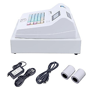 Pos System Cash Register,48-Keys LED Display Electronic Cash Register with Removable Cash Tray and Thermal Printer,Multifunction Cash Register for Small Business/Retail/Restaurant