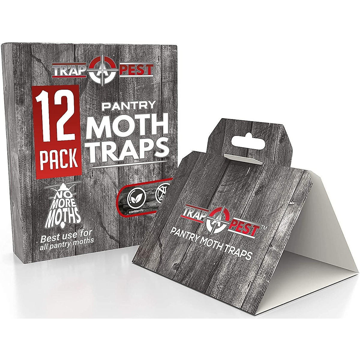 12 Pack Pantry Moth Traps - Safe and Effective for Food and Cupboard - Glue Traps with Pheromones for Pantry Moths - Trap a Pest