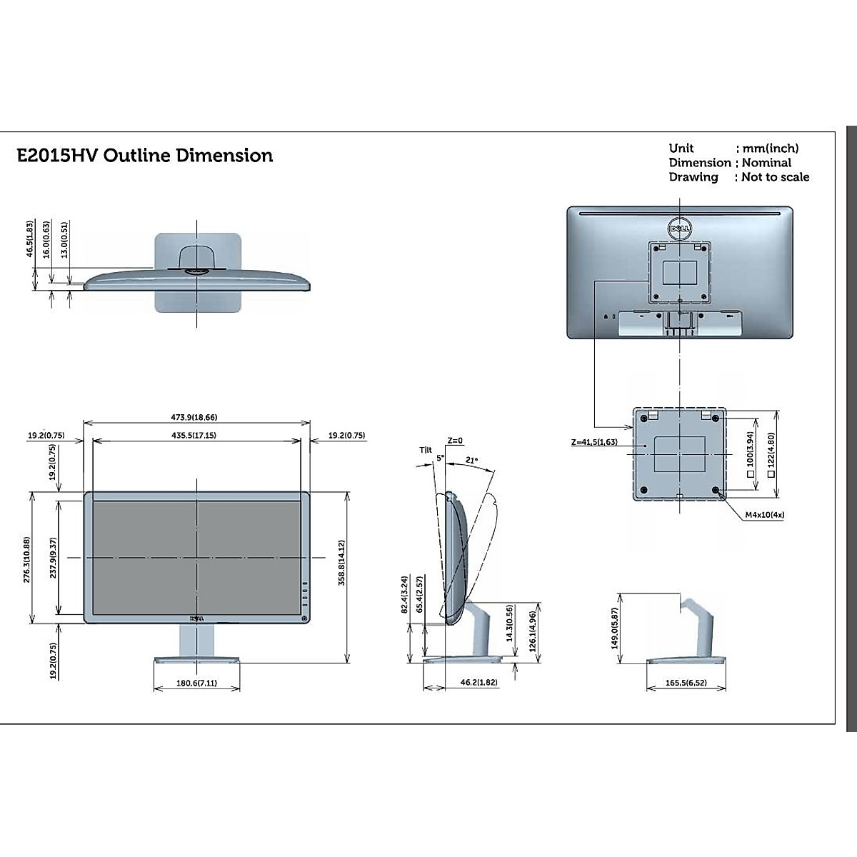 Dell E2015HV 20-Inch Screen LED-Lit Monitor
