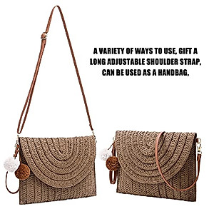 HROECHY Straw Clutch Purses for Women Beach Purse Envelope Bag Woven Crossbody Bags