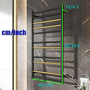 NJDQFA Wall Mounted Energy-Saving Electric Towel Warmer,Stainless Steel Hot Towel Warmer Thermostatic,Heated Towel Racks for Bathroom,Hard Wired