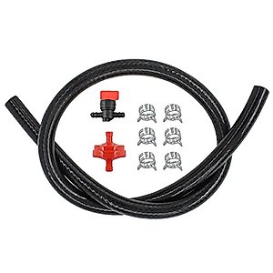 MOTOKU 1/4" Gas Fuel Line Hose & Filter & Fuel in-Line Shut-Off Valve for Briggs & Stratton 698183 Quantum Engine 5414K 5098K 394358S 283207 95162S 791850 for Husqvarna Riding Lawn Mower for Troy bilt