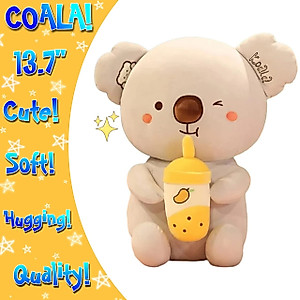 Stuffed Animal Koala Plush Toy Anime Koala Kawaii Toy (Grey 13.7Inches) Soft Stuffed Hug Pillow Plush Toys Gifts for Kids for Boys Girls