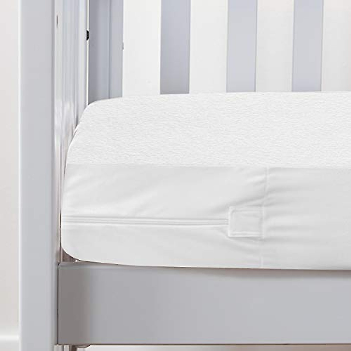 Zippered Crib Mattress Protector with Ultra Soft Terry Surface, 6-Side Waterproof Mattress Encasement, Dustproof, Durable Zipper, Noiseless, for Standard Crib Size Mattress 28'' X 52"X5"
