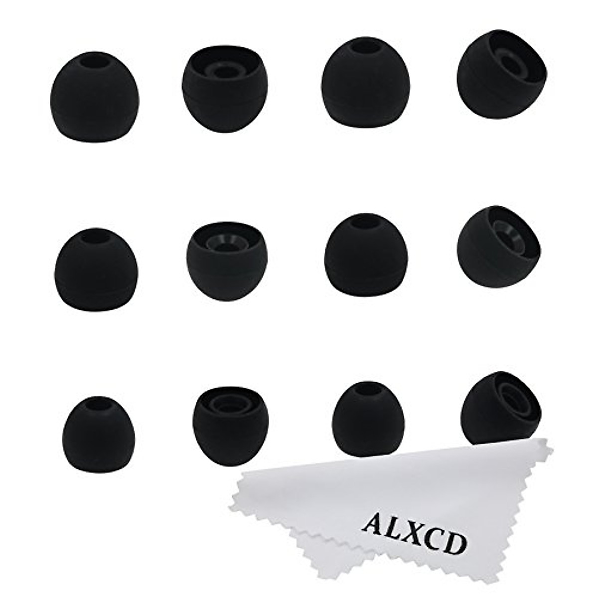 ALXCD Eartips for CX200 CX 300 Earbud, SML 3 Sizes 6 Pairs Silicone Replacement Ear Tips Ear Adapter Set, Fit for Earphone CX200 CX 3.00 CX 300 II [Black](6 Pair)