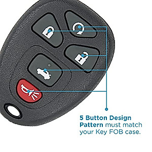 Keyless2Go Replacement for New Shell Case and 5 Button Pad for Remote Key Fob with FCC KOBGT04A - Shell ONLY