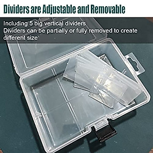 MINGXI 2 Pcs 6 Grids Clear Organizer Box Big Plastic Storage Container with Adjustable Dividers for Beads Art DIY Crafts Jewelry Fishing Electronics Small Parts