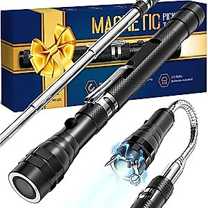 Gifts for Men Dad,Magnet Tool Telescoping Magnetic Pickup Light,22" Extending Magnet Stick Cool Tool Gadget for Men,Unique Birthday Gift for Men HIM,HER,Husband,Grandpa,Stuff for Hard to Reach Place