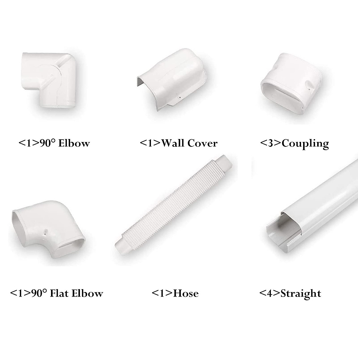 LyPrem 16.5Ft Mini Split Line Set Cover 4" PVC Line Cover Kit for Mini Split and Central Air Conditioner & Heat Pump