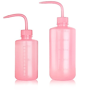 Melphoe 2Pcs 250ml 500ml Tattoo Wash Bottle, Plastic Squeeze Medical Lab Washing Bottle, Succulent Watering Can, Lash Water Bottle, 750ml, Pink