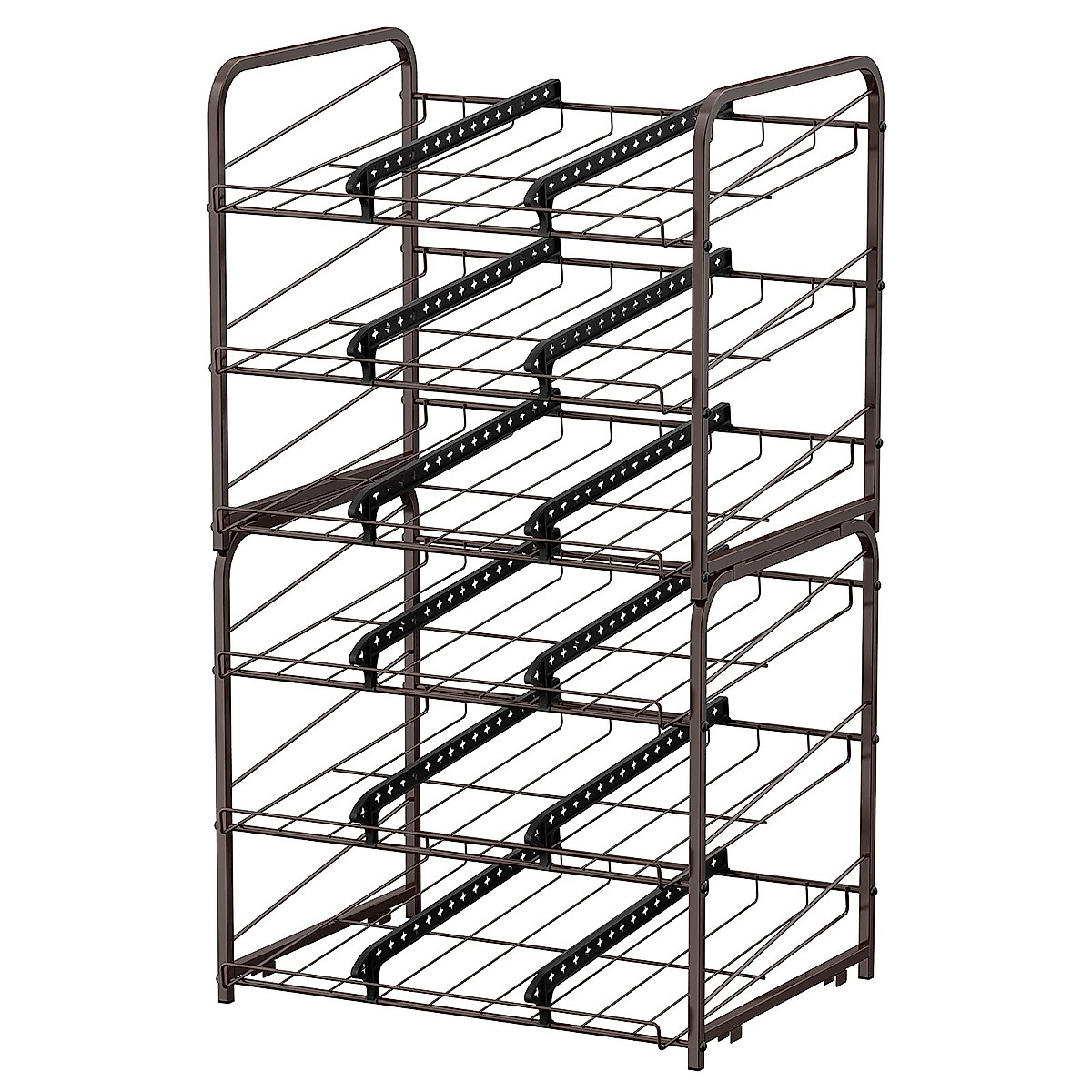 Vrisa Can Organizer for Pantry 2 Pack Stackable Can Rack Organizer Holde up to 72 Cans Canned Good Dispenser for Pantry, Kitchen, Cabinet, Small Spaces White 3-Tier