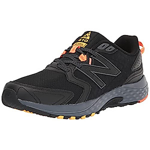 New Balance Men's 410 V7 Running Shoe, Black/Grey/Orange, 10.5