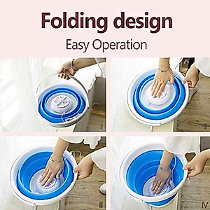 Portable Mini Foldable Washing Machine with Turbo Compact Ultrasonic Washer, Folding laundry Lazy Magic Tub, USB Powered, Lightweight Washer for Home Travel