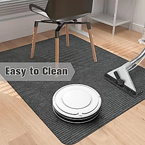 Placoot Desk Chair Mat for Hardwood Floor Corduroy Surface 1/6" Thick 55"x35" Office Chair Mat for Rolling Chairs-100% Large Anti-Slip Backing Under Desk Low-Pile Office Rug Floor Mat for Office/Home