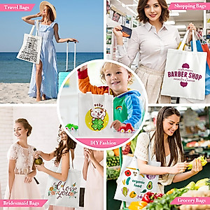 Sublimation Blank Tote bags, 20Pack Canvas Tote Bags 16.1 x 15.4 Inch, 9.1 x 8.3 Inch Small Canvas Tote Bags Reusable Grocery Bags Shopping Cloth Bags for Heat Transfer, DIY, Christmas Craft, White