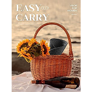 Sun Hat Womens, Straw Hats for Women, Visors for Women Beach Hats for Women Straw Visors for Women Made of Natural Raffia