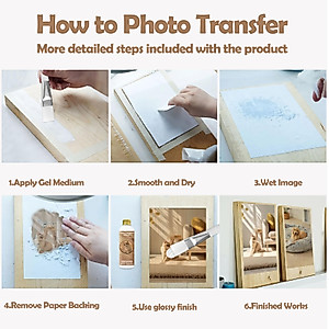 WAN2TLK 100ml Photo Transfer Medium, Gel Medium for Photo Transfer, Image After Transfer Clear Without Fading, Image Transfer Gel for DIY Arts & Crafts, Home Decor, Personalized Gifts