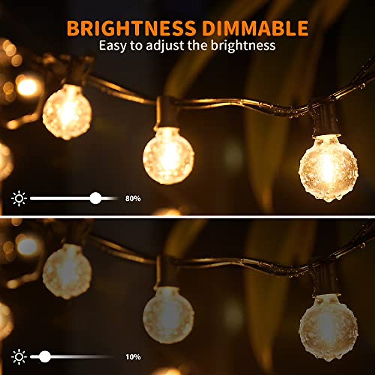 XMCOSY+ Smart Outdoor String Lights, 150Ft G40 Globe Patio Lights with 75 LED Bulbs, WiFi & APP Control, Work with Alexa, Extendable Waterproof Dimmable LED String Lights for Outside, Porch, Cafe