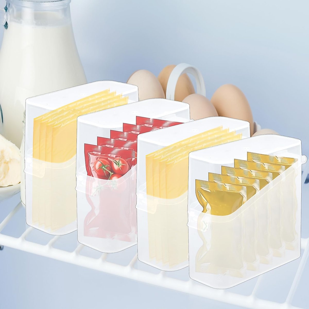 PEUTIER 2pcs Cheese Storage Containers, Plastic Cheese Slice Container with Flip Lid Cheese Slice Holder for Fridge Cheese Storage Box for Butter Block Cheese Slices (Transparent)