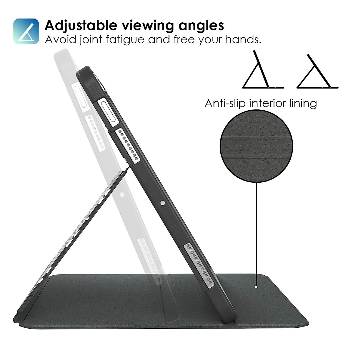 Supveco Case for iPad Air 11 Inch 2024,iPad Air 5th/4th Generation 10.9 Inch 2022/2020 with Pencil Holder-[Auto Wake/Sleep],Premium Folio Stand Soft TPU Back Cover for iPad Air 5/4 Gen-Book