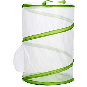 20" Large Butterfly Habitat, Giant Collapsible Insect Mesh Cage Terrarium Pop-up 12" x 20" Tall