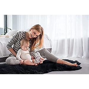 HOMECUTE Black Fur Rug 6ft x 3ft. Black Rug Bear Rug Black Rug for Living Room Black Rug for Bedroom Faux Fur Rug Bear Rug Kids Room Rug Bedside Rugs Animal Rug Black Room Rug