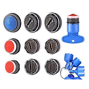 12 Pieces Moen Aerator Faucet Aerator Replacement for Sink Aerators and 5 Pieces Faucet Aerator Key Wrenches Removal Tool for Bathroom or Kitchen Sink