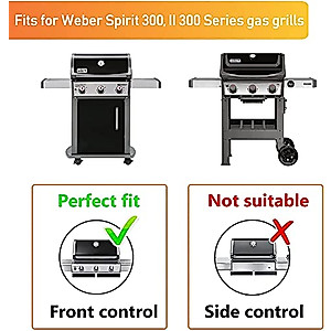 GRISUN 18 inch 69787 304 Stainless Steel Grill Burner for Weber Spirit 300 & Spirit II 300 Series - Spirit E310/320/310, S310 320 S330 Gas Grill with Front Control(2013 and Newer)