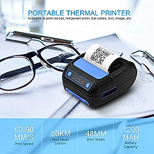 VIBY Portable 58mm Thermal Receipt Printer Handheld Barcode Printer USB BT Connection